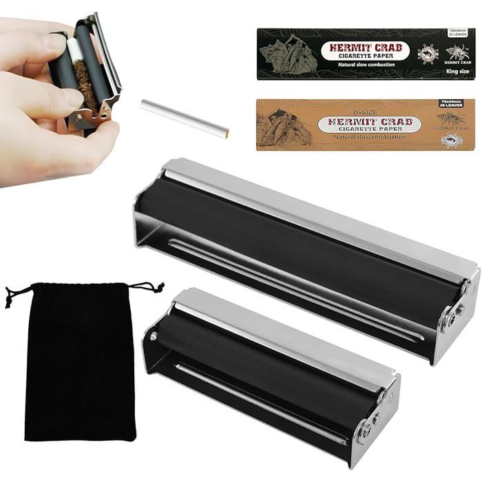 2 Pices Rouleuse Cigarette, 78mm+110mm Rouleuse a Joint, Pratique Noir ...