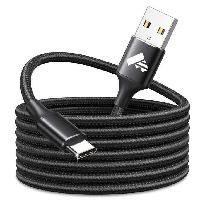 Câble Usb C 3M，Extra Long Câble Usb C Charge Rapide Nylon Chargeur ...