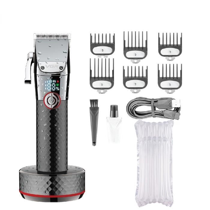 Rouge sans boîte tondeuse à cheveux professionnelle sans fil, rasoir Rechargeable et réglable ...