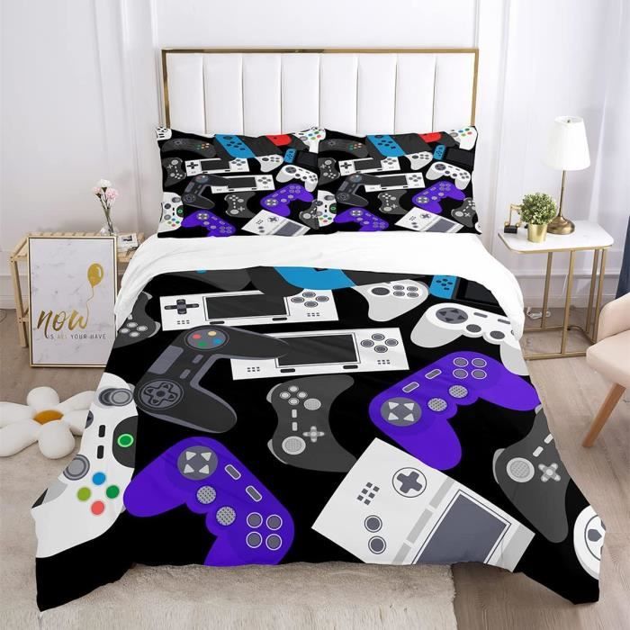 Parure De Lit Gamer - Set De Housse De Couette 220X240 Cm Avec 2 Taies ...