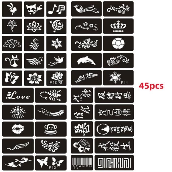 Pochoirs de tatouage au henné pour tatouage temporaire,modèles pour ... Pochoirs de tatouage au henné pour tatouage temporaire,modèles pour ...
