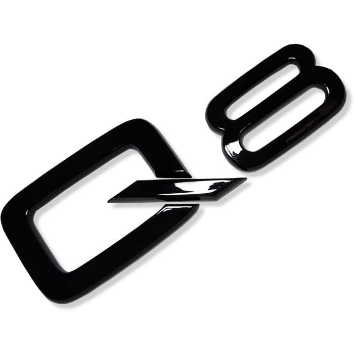 Q8 Noir Brillant Avant Arrière Aile Noir Badge Logo Botte Emblème ...