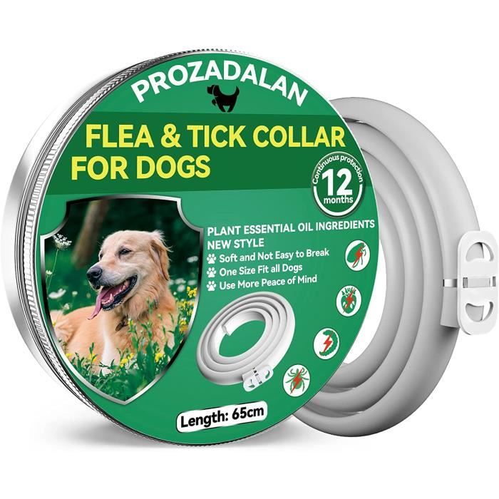Collier Anti Puces pour Chien, 65cm Réglable Collier Anti-Puces et ...