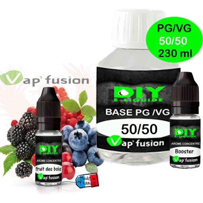 Pack e-liquide DIY facile 230ml - base, arôme et booster Vap'Fusion ...