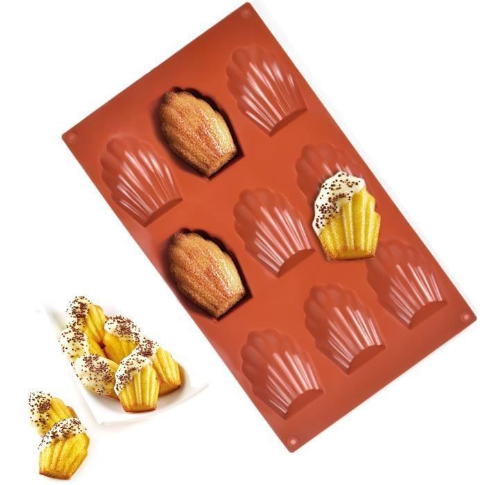 2 Pcs Moule à madeleine en silicone, moule à gâteau madeleines pour ...