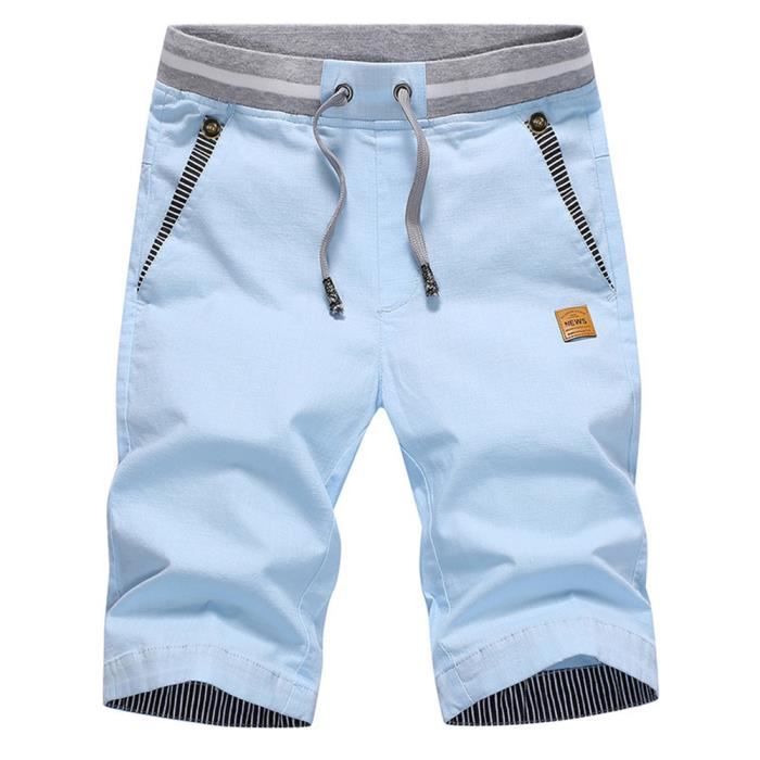 Shorts de Marque Luxe section mince tendance Bleu clair homme cargo ...