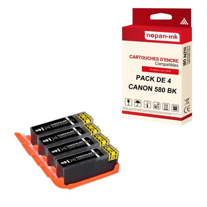 NOPAN-INK - x4 Cartouches CANON 580BK XL compatibles Canon Pixma TR ...