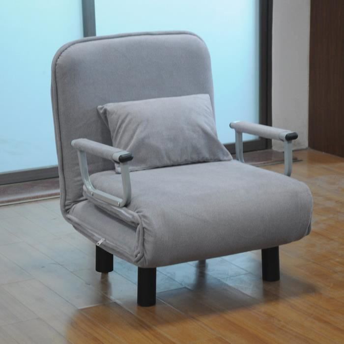 NOUVEAU!!! Canapé-lit pliable/ Divan / Sofa 1 place - gris ...