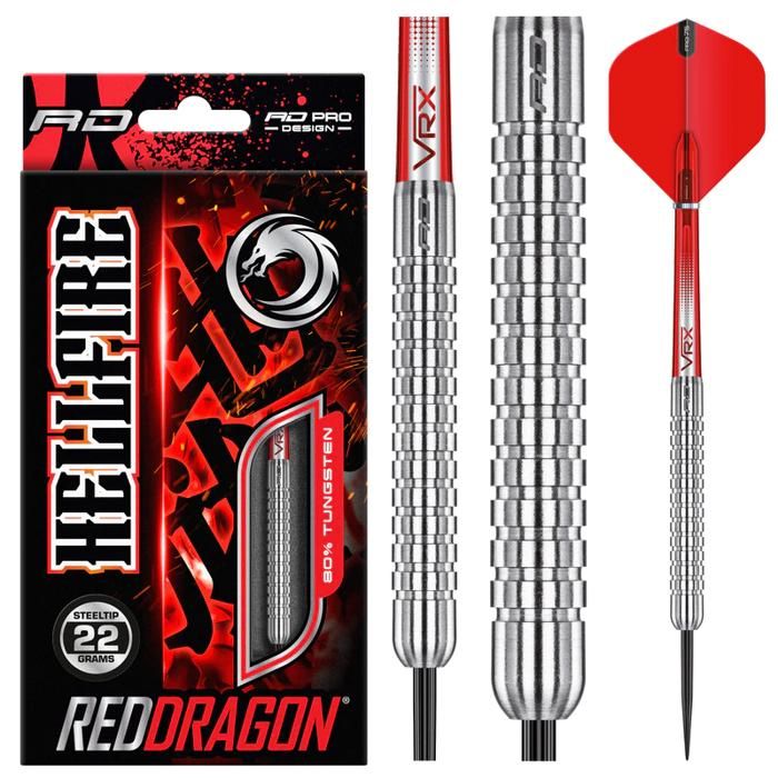 Hell Fire A: 22g Fléchettes Pointes Acier avec Ailettes et Tiges de ...