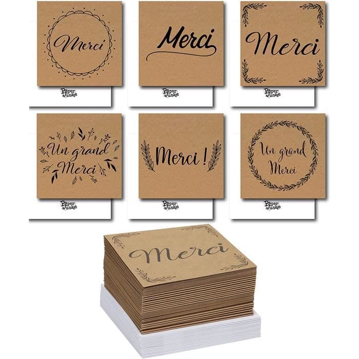 Paquet de 36 Cartes de Remerciement avec Enveloppes, 6 Designs avec une ...