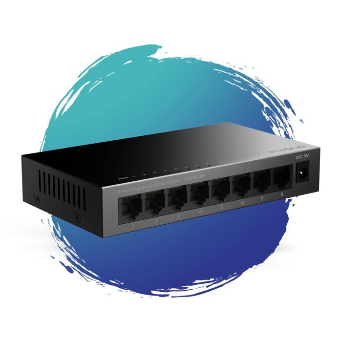 STRONG - Switch Ethernet - 8 ports Gigabit : 10/100/1000 Mbps ...