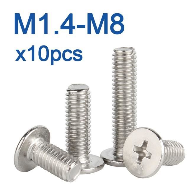 VIS,M3-6mm x10pcs--10 pièces-lot vis à tête de plaquette en acier inoxydable, croix Phillips CM ...