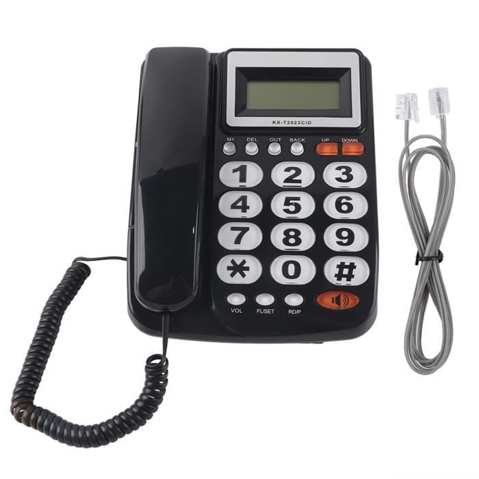 Téléphone fixe filaire de bureau avec affichage de l'identification de l'appelant avec haut ...