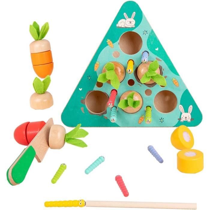 Jouet en Bois Jeu, Jouets Montessori en Bois, Jouet Bebe en Bois de 3 ...