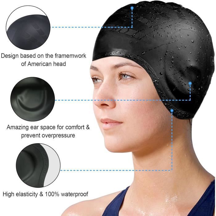 Bonnet De Bain Protection Oreille 3D, Bonnet Piscine Silicone ...