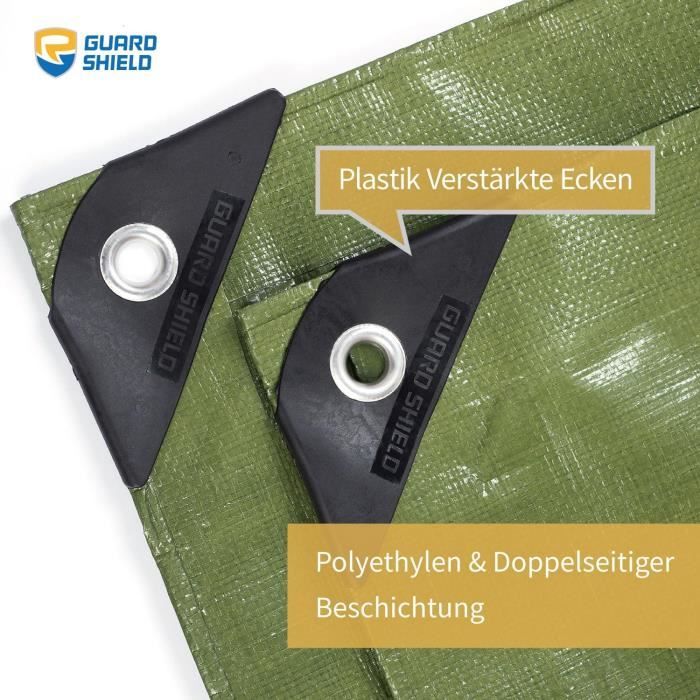Bâche De Protection Bâche Imperméable Étanche 3X3M Vert 160G-M² ...