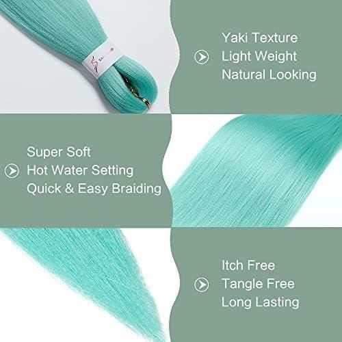 Cheveux Tresse Mint Braiding Hair Pre stretched Extensions Box Braid 32 ...