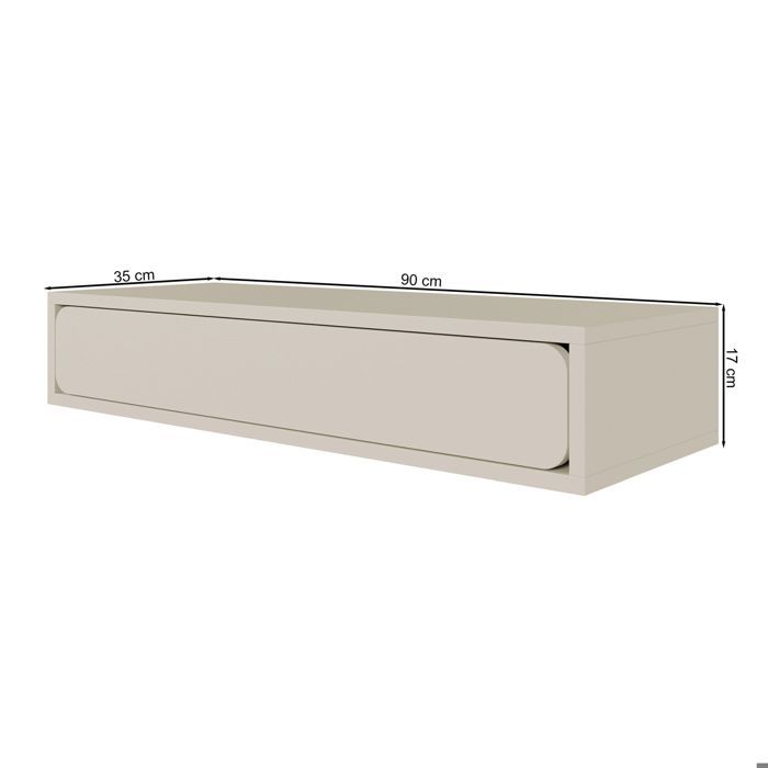 Table console - WUWU - 90 cm - suspendu avec tiroir - grège - Cdiscount ...