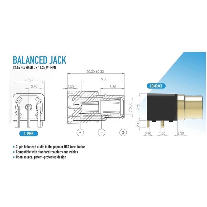 Câble Audio RCA - KHADAS - BXLR3M - 1,0 m - Rouge et Blanc - Adaptateur ...