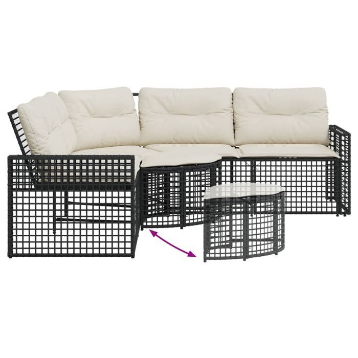 Mobilier de Terrasse - BONNIE - Canapé de jardin - et coussins - et ...