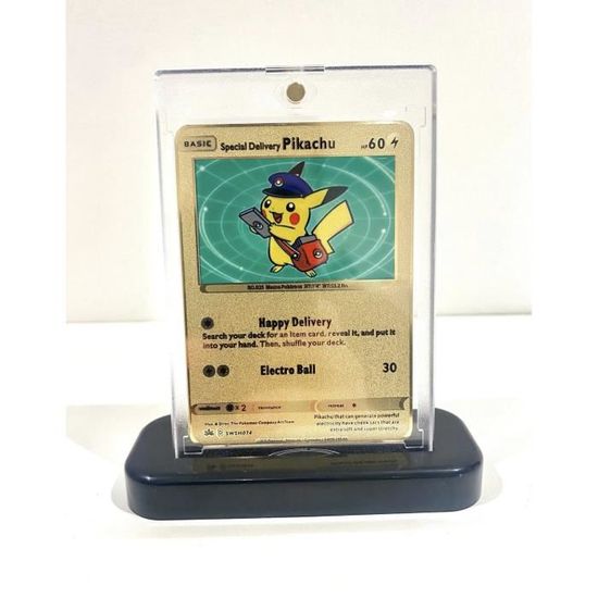 Carte Pikachu Happy delivery métal gold Pokémon card - Cdiscount Jeux ...