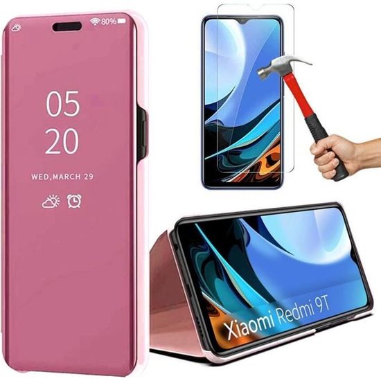 Coque de protection - Xiaomi - Redmi 9T - Verre Trempé - Effet Miroir ...