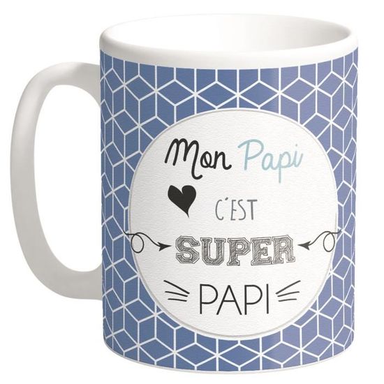 Mug tendresse 'Messages' (Mon Papi c'est Super Papi) - 95x80 mm [Q8494 ...
