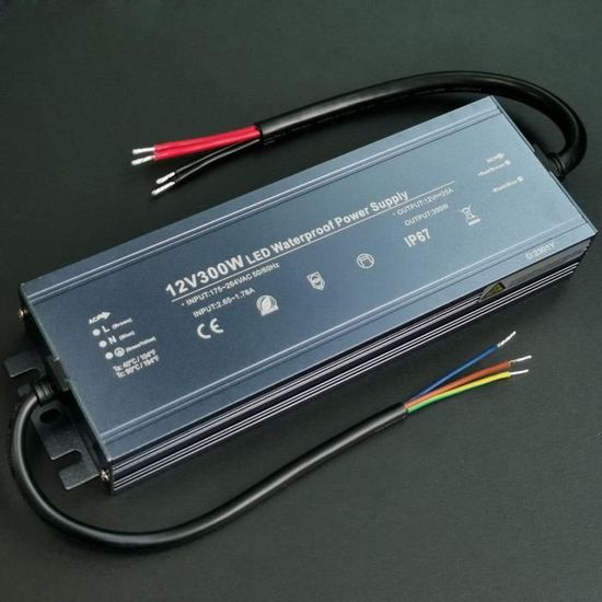 Transformateur 220V 12V 300W, Transformateur Led Étanche Ip67, Alimentation 12V Convient Aux ...