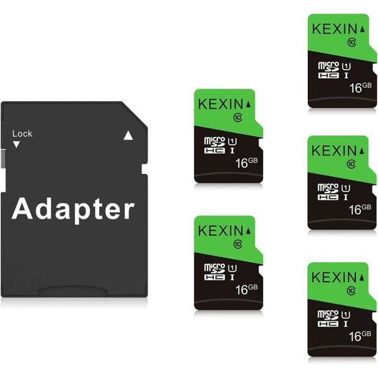 Carte Micro Sd 16 Go Lot De 5 Cartes Micro Sdhc 16Go Uhsi C10 U1 5 ...