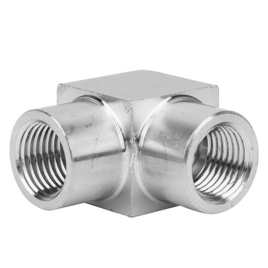 Connecteur coudé en acier inoxydable TMISHION - Double filetage femelle BSPP - Raccord de tuyau ...