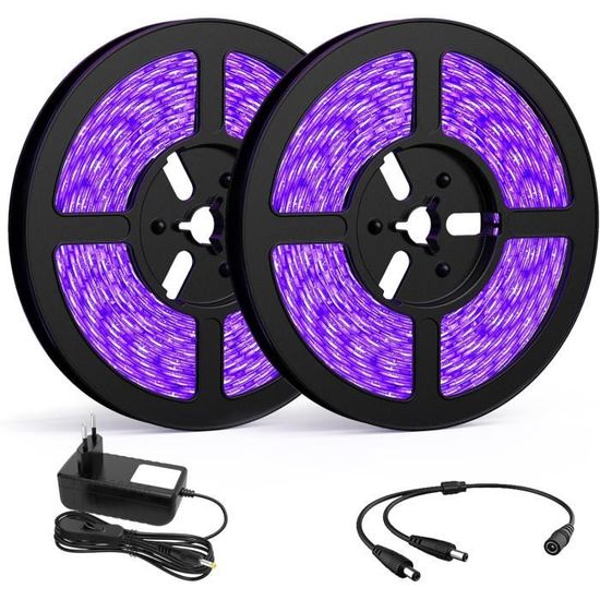 20M Uv Ruban Led, Bande Led Lumière Noire, 12V 2835 Bandeau Led Lumière ...