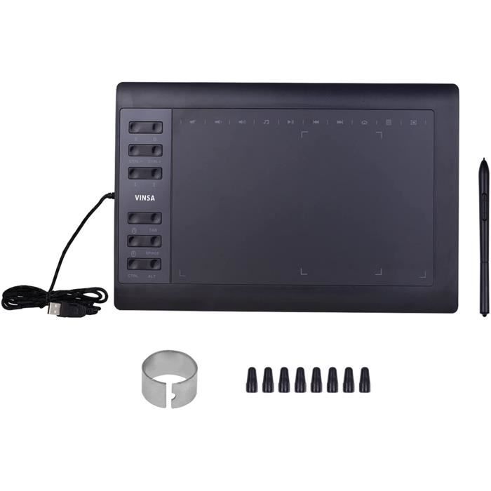 Tablette de dessin graphique professionnelle 10x6 pouces 12 touches ...