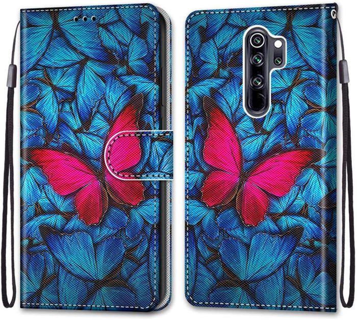 Coque pour Xiaomi Redmi Note 8 Pro, étui Portefeuille en Cuir PU avec ...