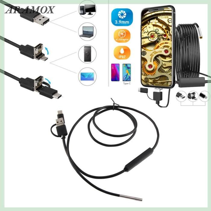 ARAMOX endoscope étanche 3 in 1 pour le téléphone mobile Android Typec ...