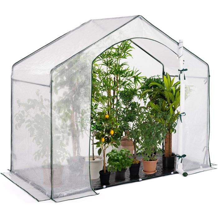 IDMarket - Serre d'hivernage Maison 200 x 80 x 160 cm Balcon et ...