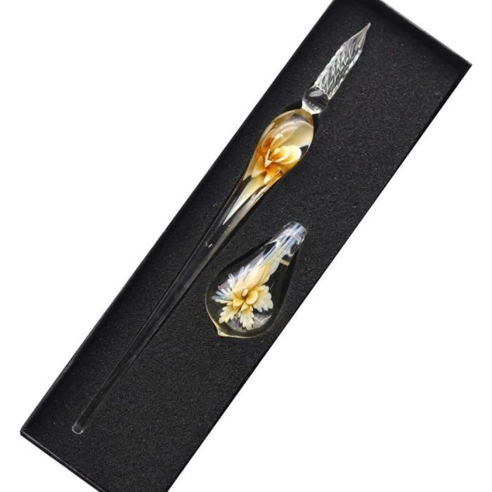 Sipliv fait à la main en verre de cristal intarsia dip stylo stylo ...