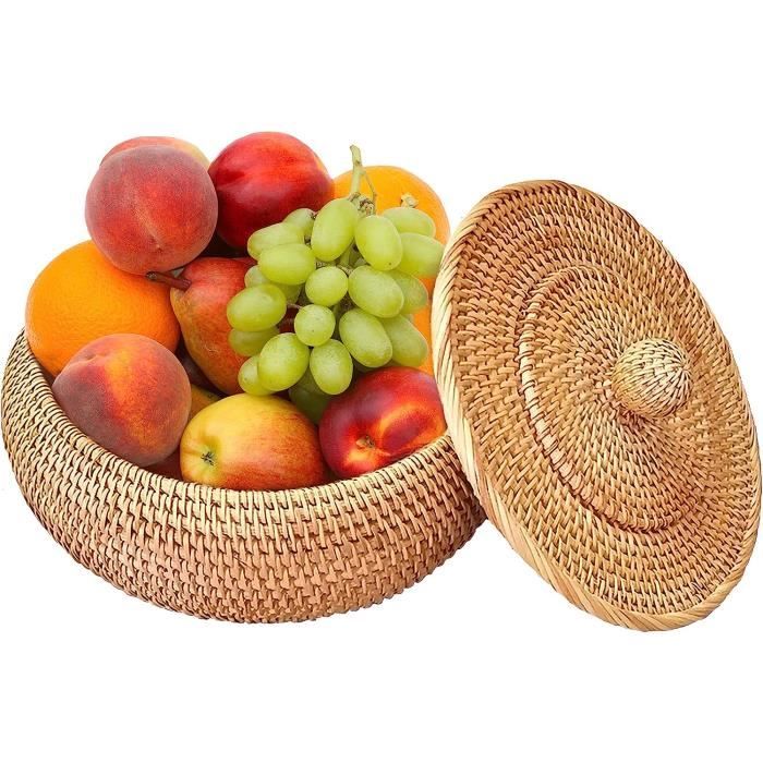 Boîtes En Rotin Avec Couvercle Panier De Rangement En Rotin Stockage ...