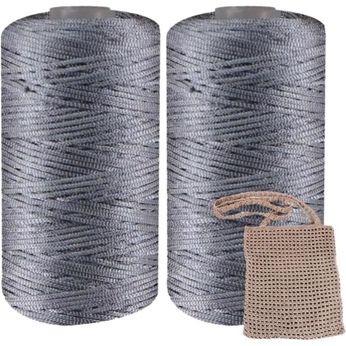 Lot De 2 Fils À Crochet À La Main Pour Tricoter, Macramé, Chapeau D'Été ...