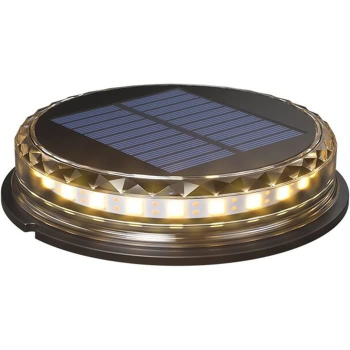 Le Sol Solaire Allume La Lumière Chaude Led Le Disque Solaire Extérieur ...
