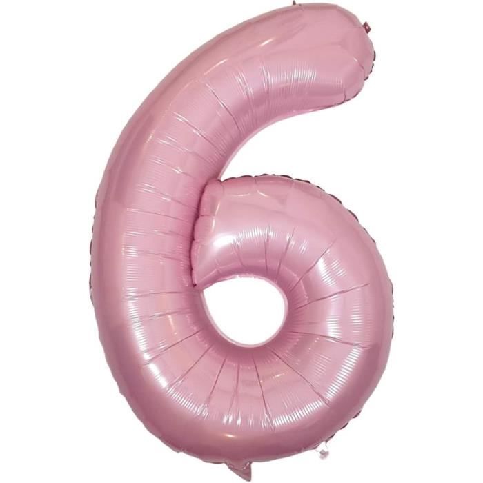 Ballon 6 Ans Rose Xxl - Ballon Anniversaire 6 Ans Decoration, Ballon ...
