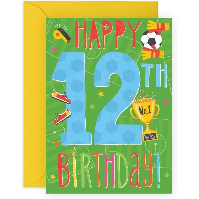 Carte D'Anniversaire 12 Ans Pour Garçons Cartes D'Anniversaire De ...