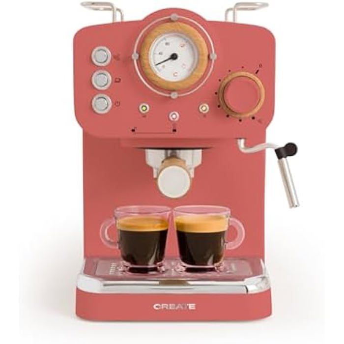 Cafetière Express - CREATE - RETRO - Semi-automatique - 20 bars ...