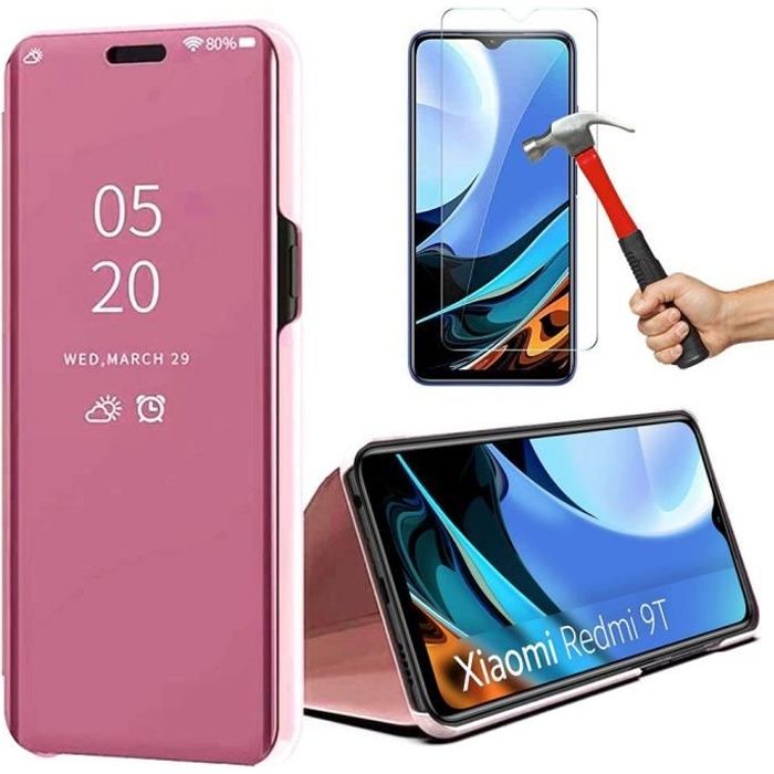 Coque de protection - Xiaomi - Redmi 9T - Verre Trempé - Effet Miroir ...