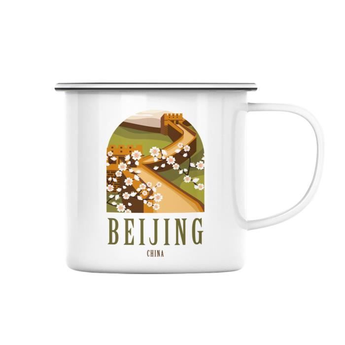 Mug en Métal Emaillé Beijing China Illustration Mur de Chine Pekin ...