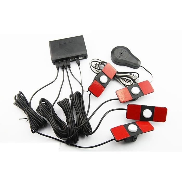 Pack complet radars de recul à 4 capteurs encastrés Blancs OEM - buzzer ...