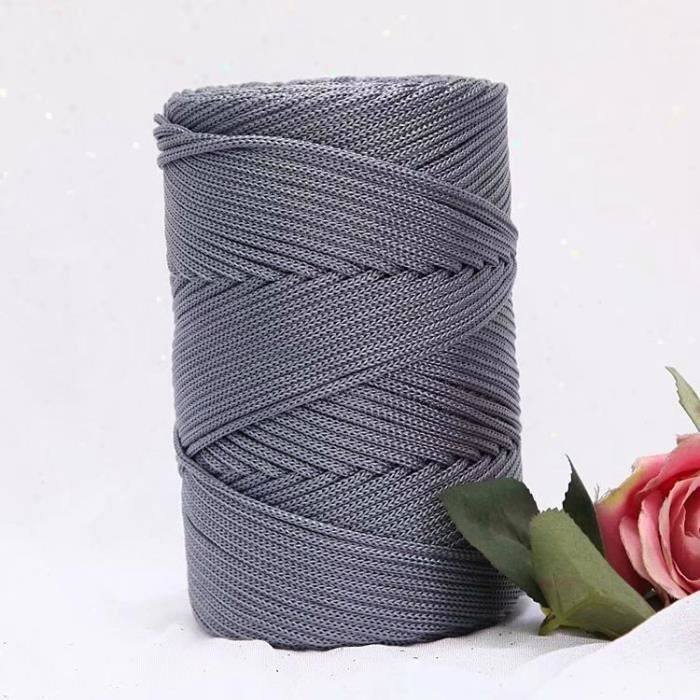 Fil de Crochet - HAOPYOU - 200m - 3mm - 100% Coton - Gris Medium 25 25 ...