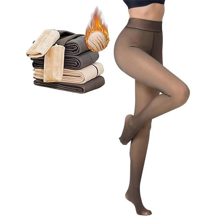 1 Pièces Collant Polaire Femme, Collant Polaire Femme Effet Transparent Grande Taille Leggings ...