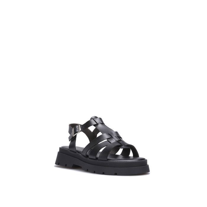 La Modeuse-Sandales, nu-pieds-Sandales à brides en simili avec boucle ...