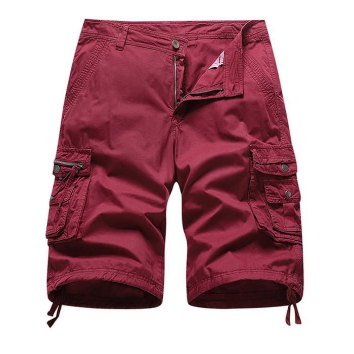 FondUPin-Bermuda Homme Cargo Outdoor Coton Bermuda Hommes Multi-poches ...