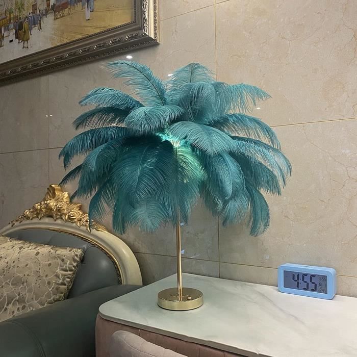 Lampe De Table En Plumes D'Autruche, Lampe De Table De Chevet Moderne ...